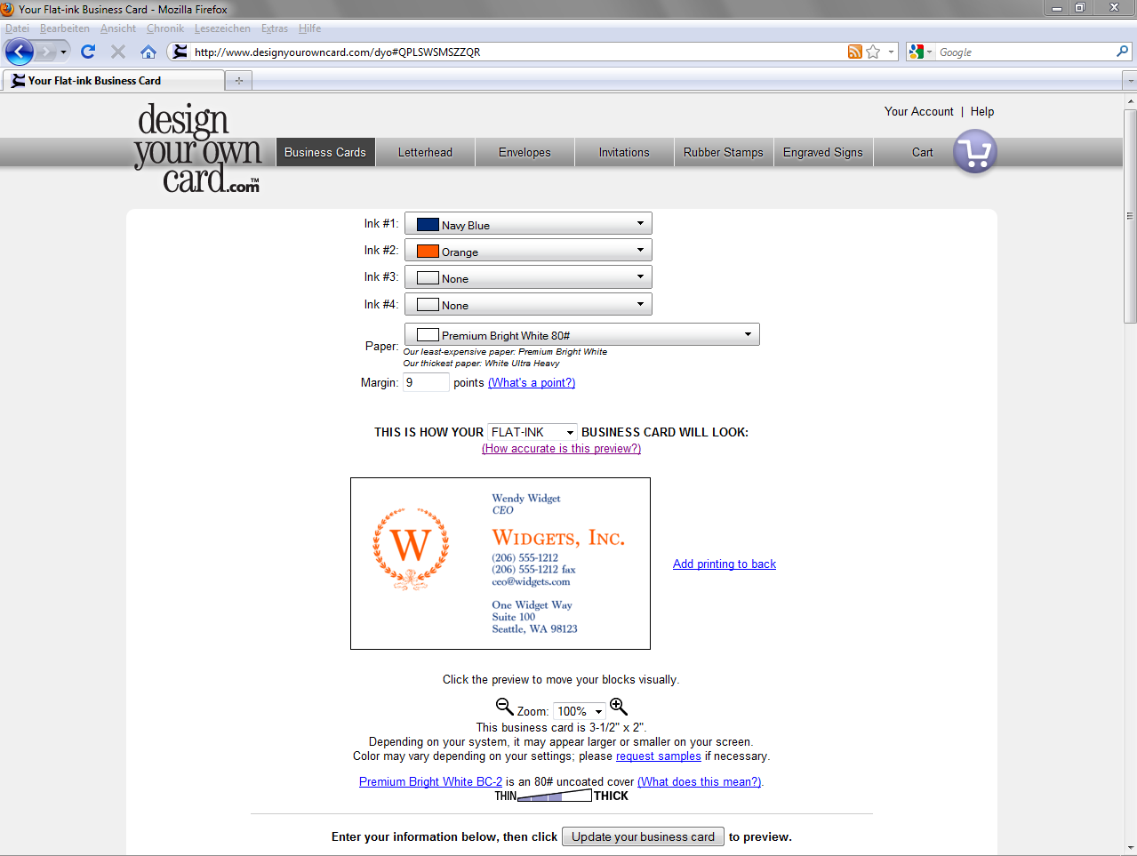 Design your own card | Configurator Database