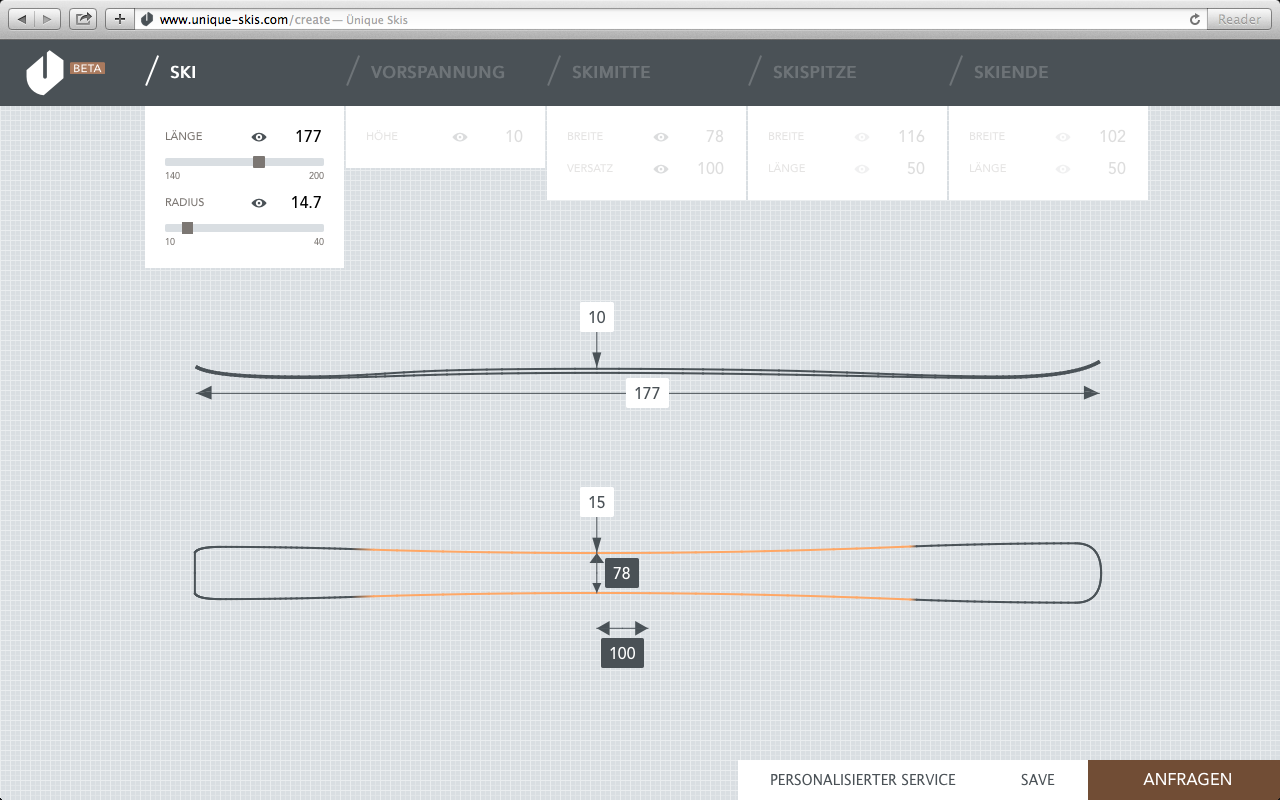 Unique Skis | Configurator Database