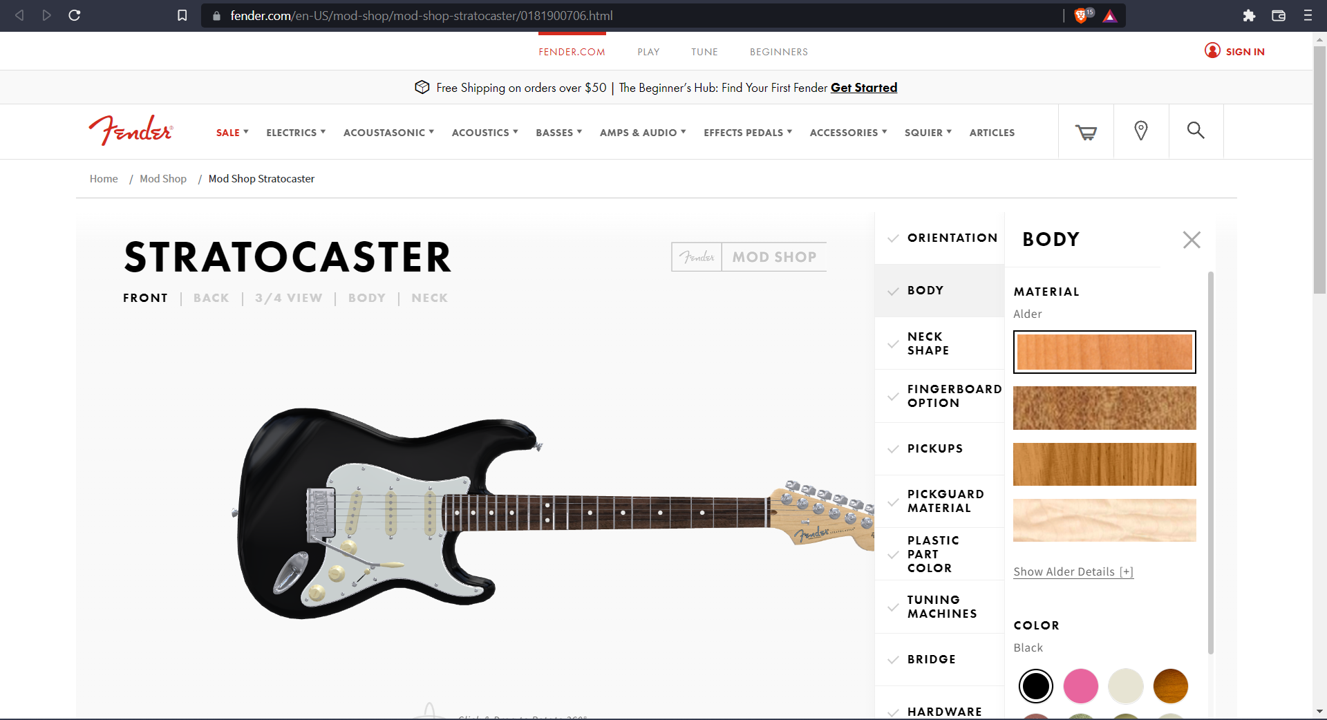 Fender Configurator Database