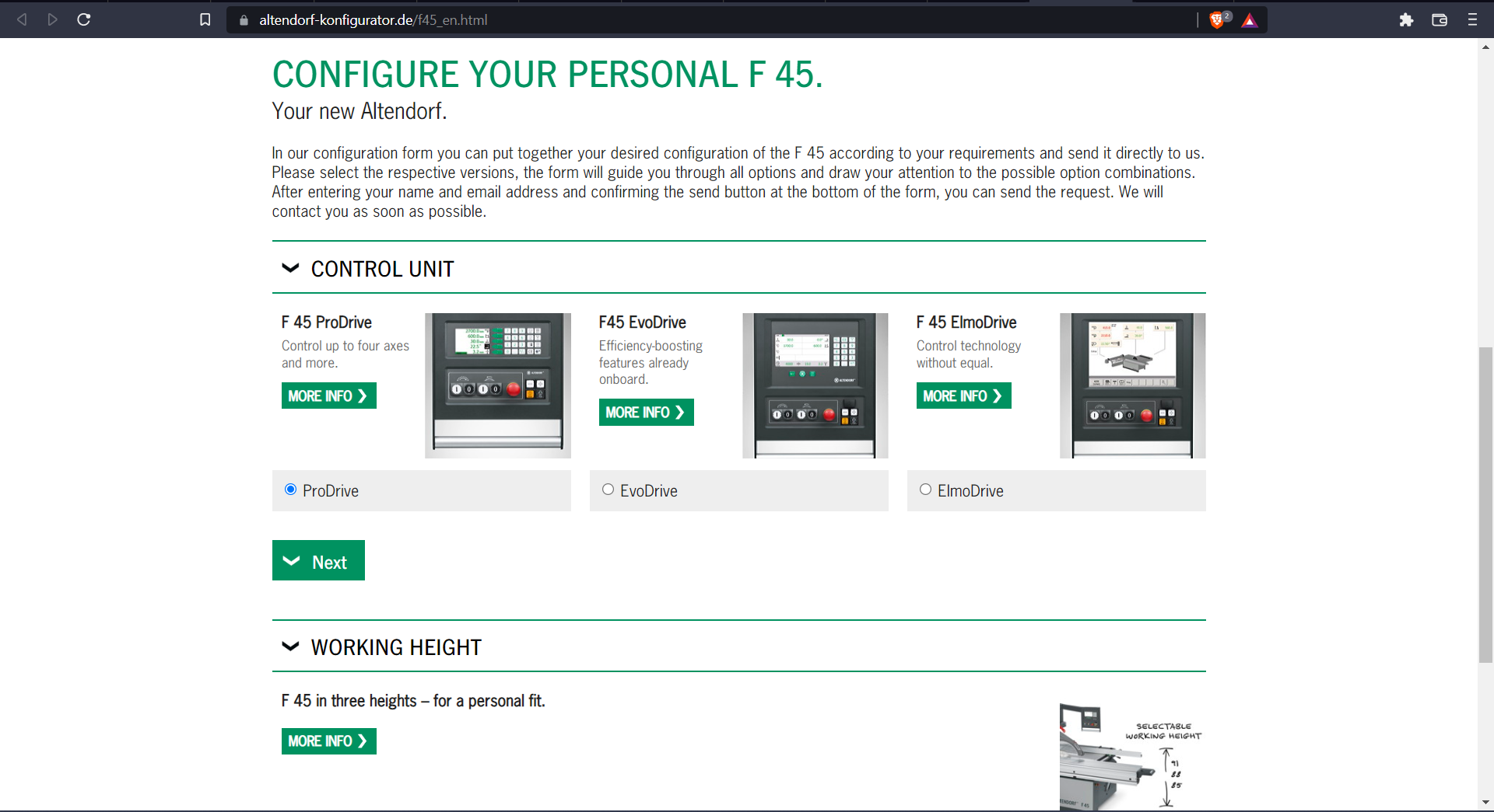 altendorf | Configurator Database