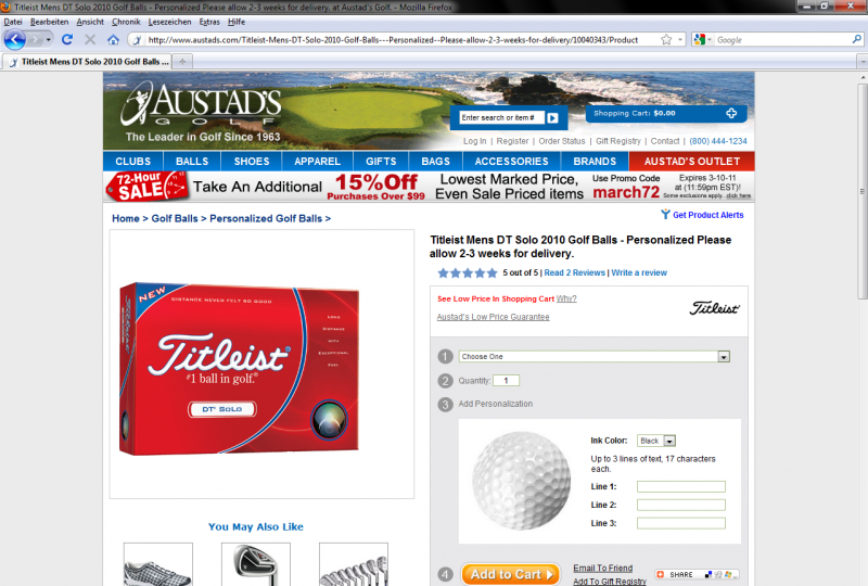Austad's Golf | Configurator Database
