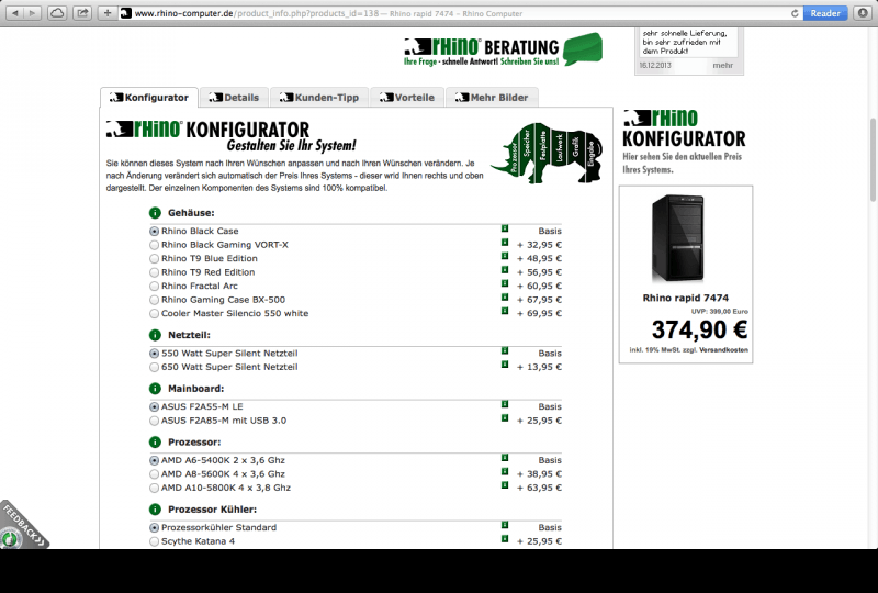 Rhino Computer | Configurator Database