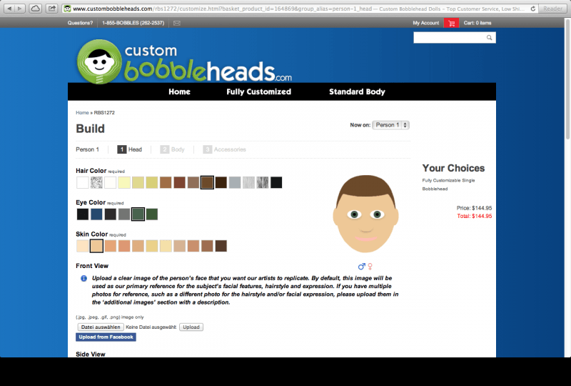 CustomBobbleheads.com | Configurator Database