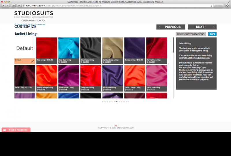 StudioSuits | Configurator Database