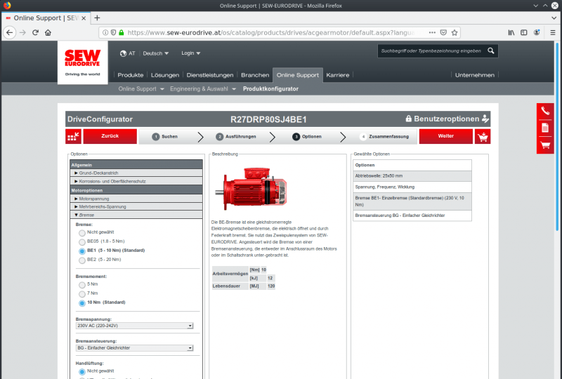 SEW Eurodrive | Configurator Database